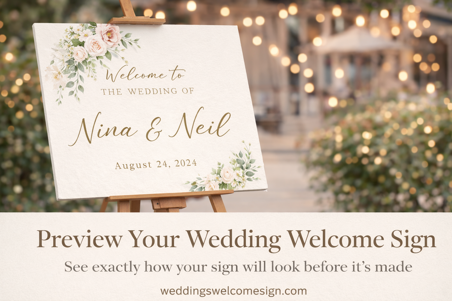 Wedding Welcome Sign | Preview Your Custom Design Before It's Made